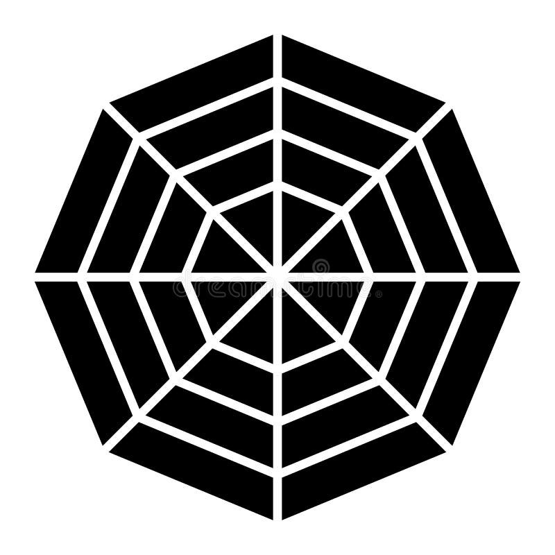 Spider Web Solid Icon. Spider Net Vector Illustration Isolated on White ...