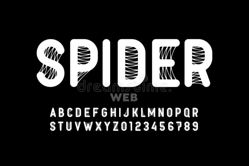 Spider web style font stock vector. Illustration of cobweb - 165750489