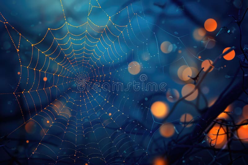 A Spider Web is Tangled in the Branches of a Tree, Capturing a Delicate ...