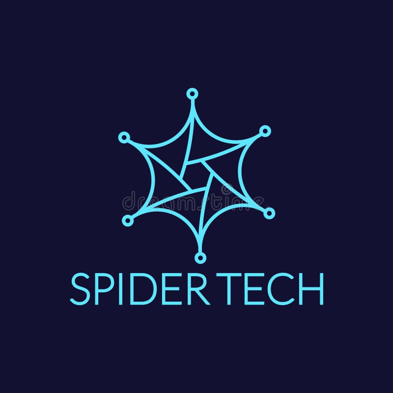 Spider Web Tech Logo Design Stock Vector - Illustration of modern ...