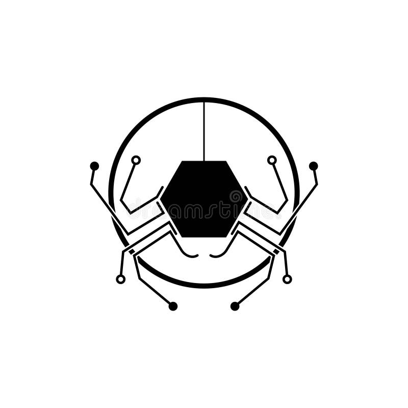 Spider Web Technology Logo Vector Stock Illustration - Illustration of ...