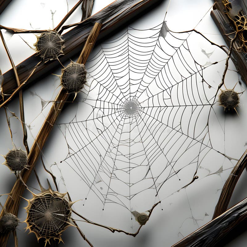 Spider web, ai-generatet stock illustration. Illustration of halloween ...