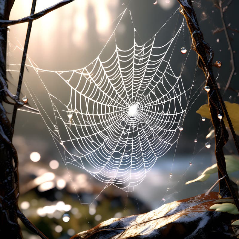 Spider web, ai-generatet stock illustration. Illustration of fear ...