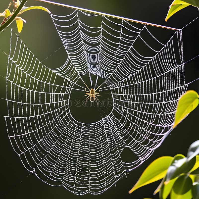 Spider web, ai-generatet stock illustration. Illustration of creature ...