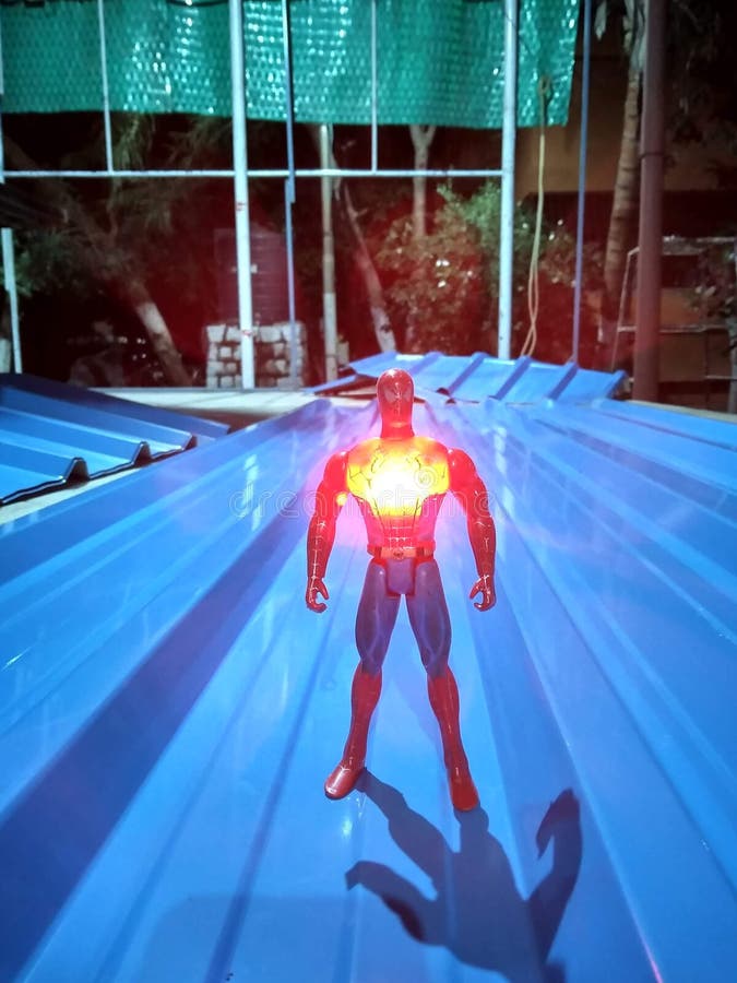 Spiderman Toy, Kids Play. Light, Super Power Spiderman Editorial ...