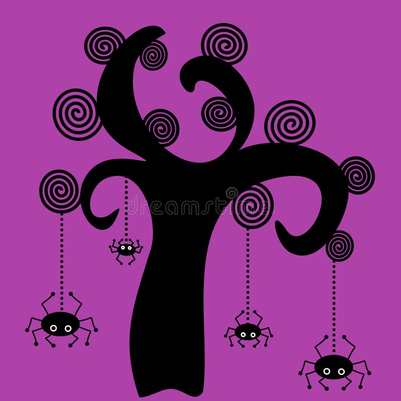 Spiders and tree stock illustration. Illustration of white - 6838748