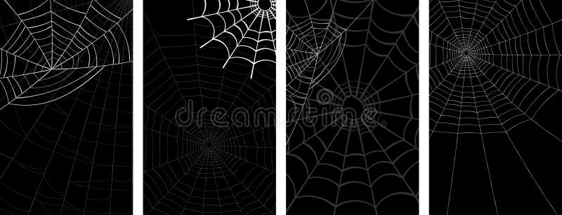 Spiders and Web. Background with Space for Halloween Banner Stock ...
