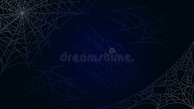 Spiders on Web with Dark Background. Halloween Background Element ...