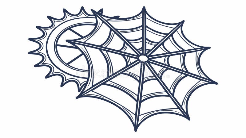 Spiderweb Crescent Moon Vector Illustration, Vector Design Generative ...