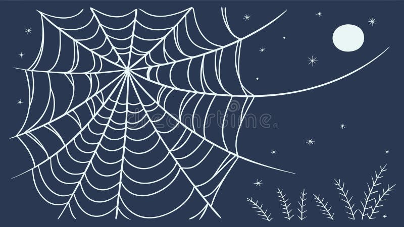 Spiderweb in Moonlight Night, Nocturnal Web, Nature S Trap, Starry ...