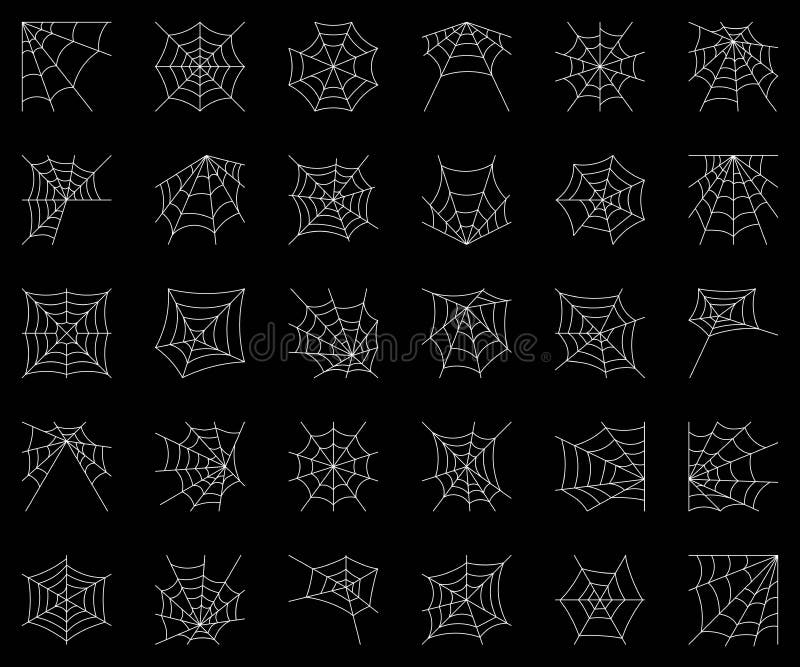 Spiderweb Set, Different Type of Cobweb Vector Stock Vector ...