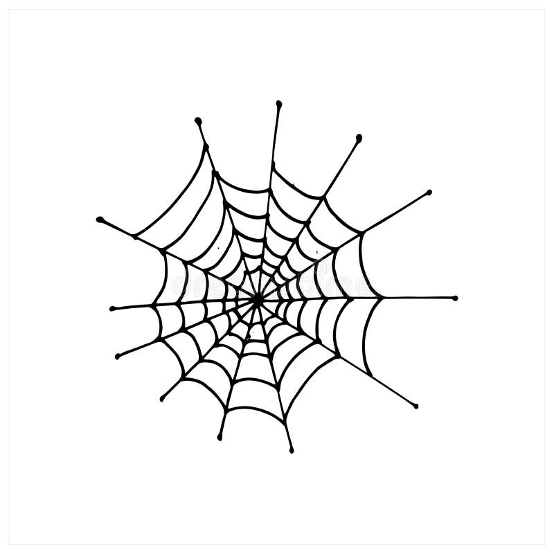 Spiderweb. Vector, Isolated on White Background. Black on White. Doodle ... Spiderweb. Vector, Isolated on White Background. Black on White. Doodle ...