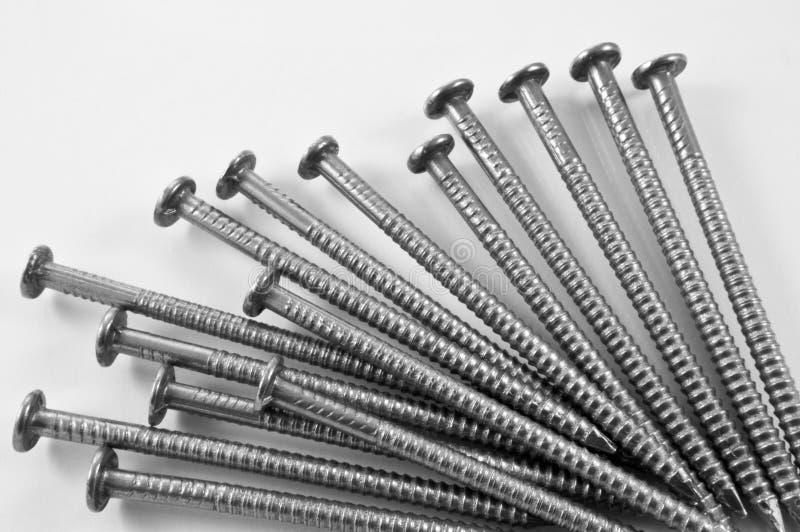 Spijkers stock afbeelding. Image of platte, draad, timmerwerk - 19564669