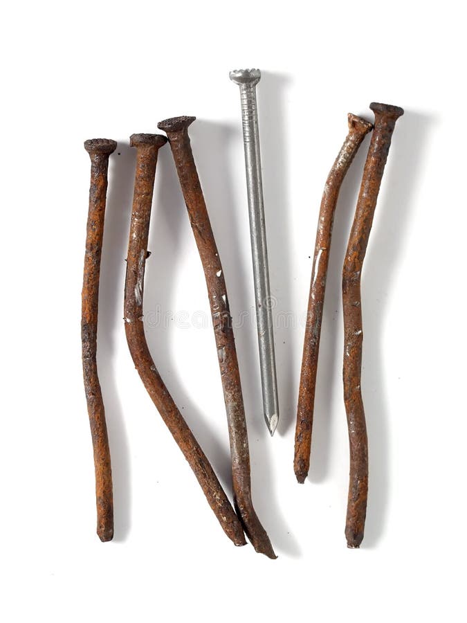 Spikar rostigt arkivfoto. Bild av dela, grym, metall - 10143616