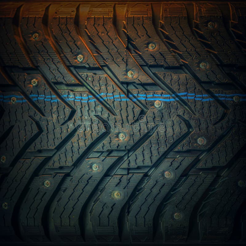 Spike Car Tire, Closeup Tread, Top View Stock Image - Image of shoes ...