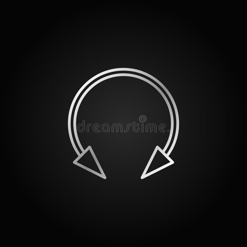Spike Circular Barbell Ring Silver Linear Icon. Vector Symbol Stock ...