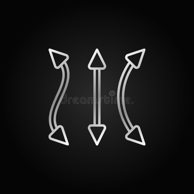 Spike Circular Barbell Ring Silver Linear Icon. Vector Symbol Stock ...