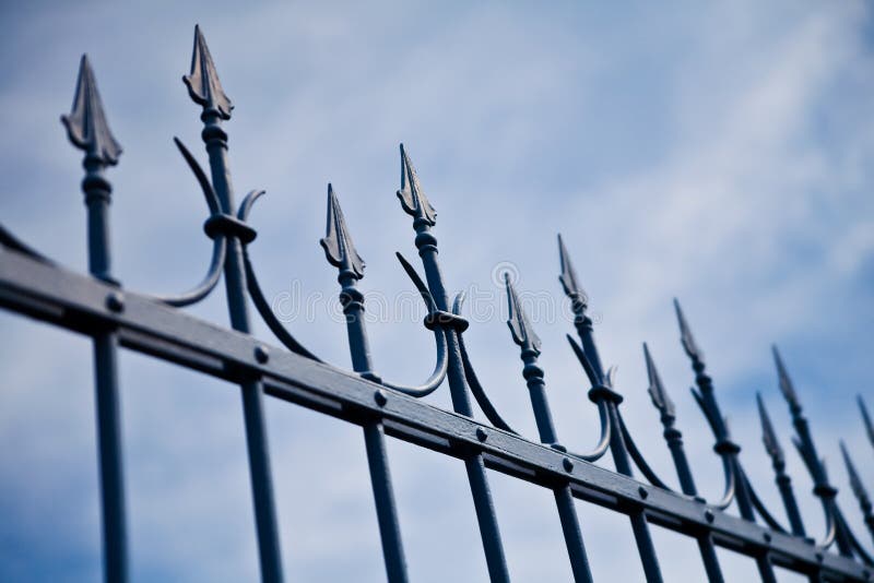 Spiked Fence stock photo. Image of diagonal, spear, spikes - 3154334