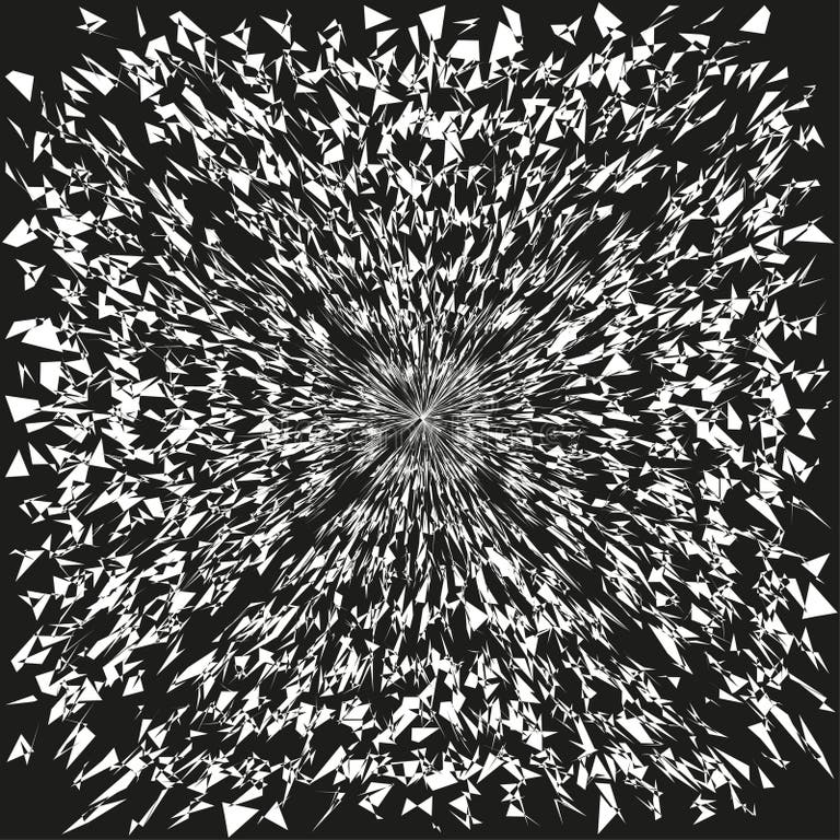 Spiked Pattern Burst. Abstract Sharp Vector. Black White Explosion ...