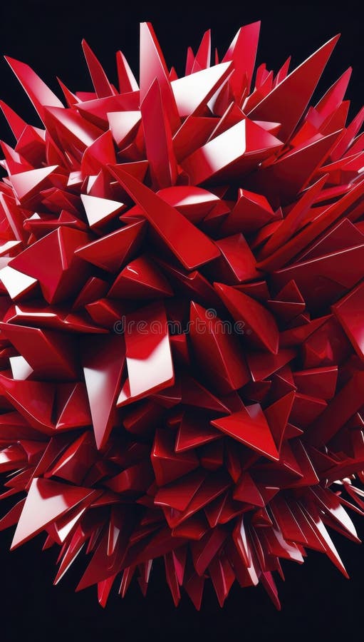 Spiked Red Crystal Sphere stock illustration. Illustration of ...