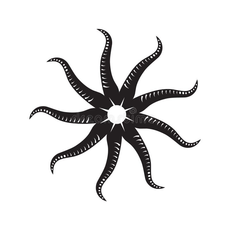 Spiked Rotating Star – Abstract Octopus-Inspired Symbol Stock Vector ...