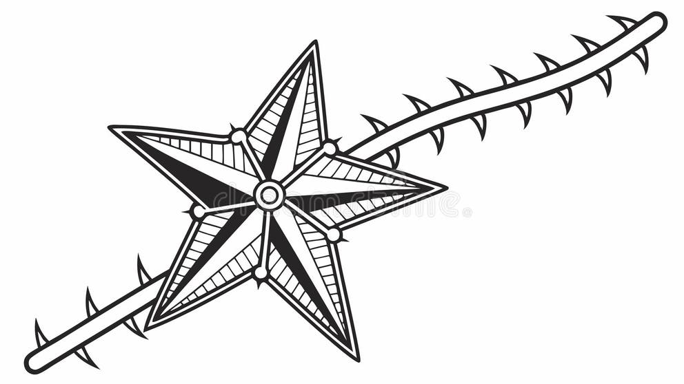 Spiked Star with Barbed Points, Edgy and Unique Design, Vector Design ...