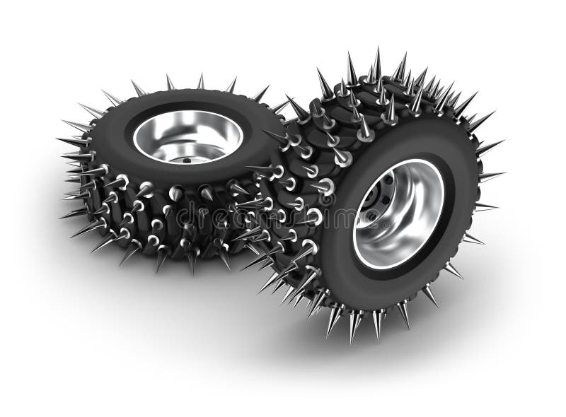 Spiked tires stock illustration. Illustration of wheel - 35274099
