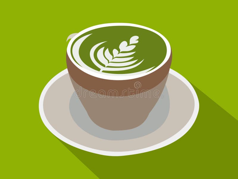 Matcha latte stock illustration. Illustration of logo - 371117342