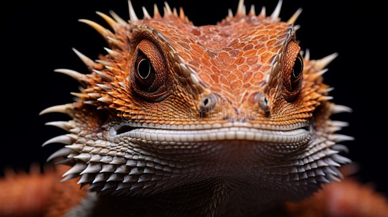 Spikes Closeup Bearded Dragon Reptile Stock Illustration - Illustration ...