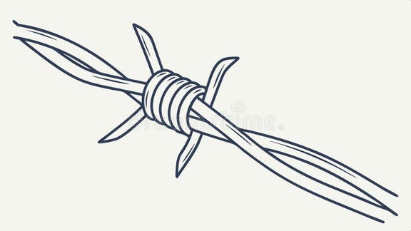 Spiky Barbed Wire, Symbol of Boundary or Security Vector Design ...