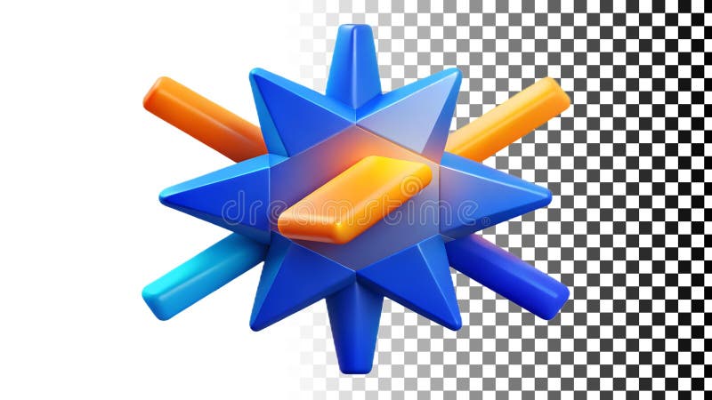 Spiky Blue Abstract Shape, Modern Art and Geometric Form Png ...