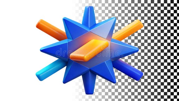 Spiky Blue Abstract Shape, Modern Art and Geometric Form Png ...