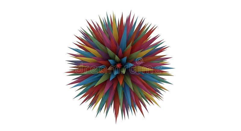 A Spiky 3D Sphere Composed of Colorful, Sharp Triangular Prisms ...