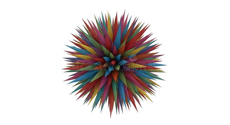 A Spiky 3D Sphere Composed of Colorful, Sharp Triangular Prisms ...