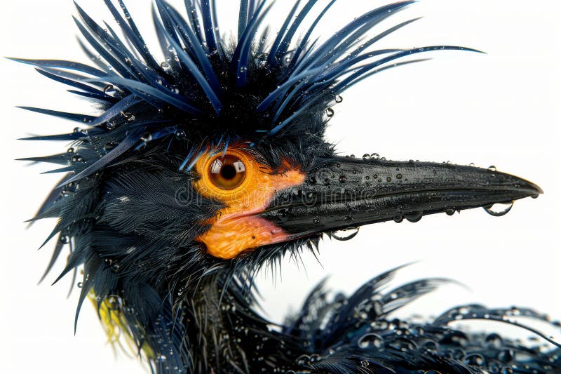Spiky Feathered Bird with Long Beak and Striking Colors Stock ...
