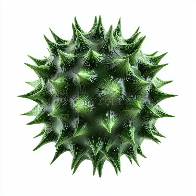 Spiky Green Sphere stock illustration. Illustration of surface - 367333302