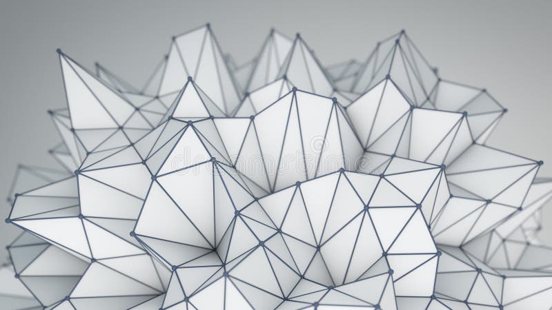 Spiky Low Poly Shape. Futuristic 3D Render Stock Illustration ...