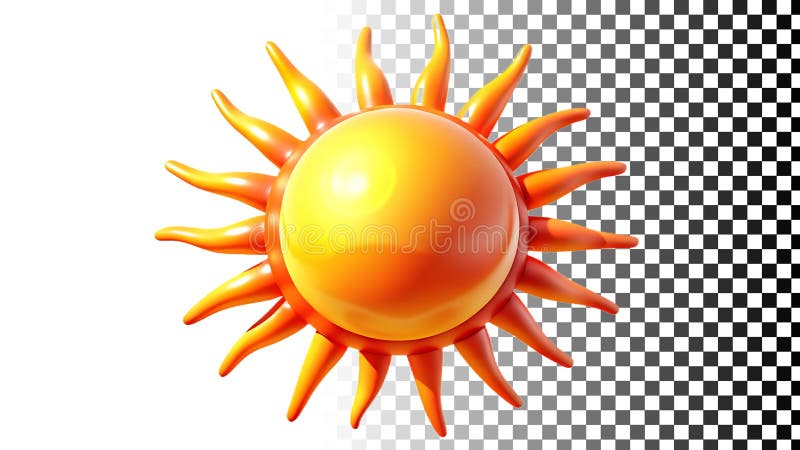 Spiky Orange Sun, Bright Energy and Solar Power Png Transparent Image ...