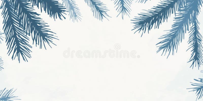 Spiky Pine Needles Frame a Clean White Space Creating a Serene and ...