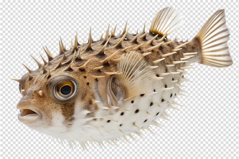 Spiky Pufferfish Isolated on the Transparent Background Stock ...