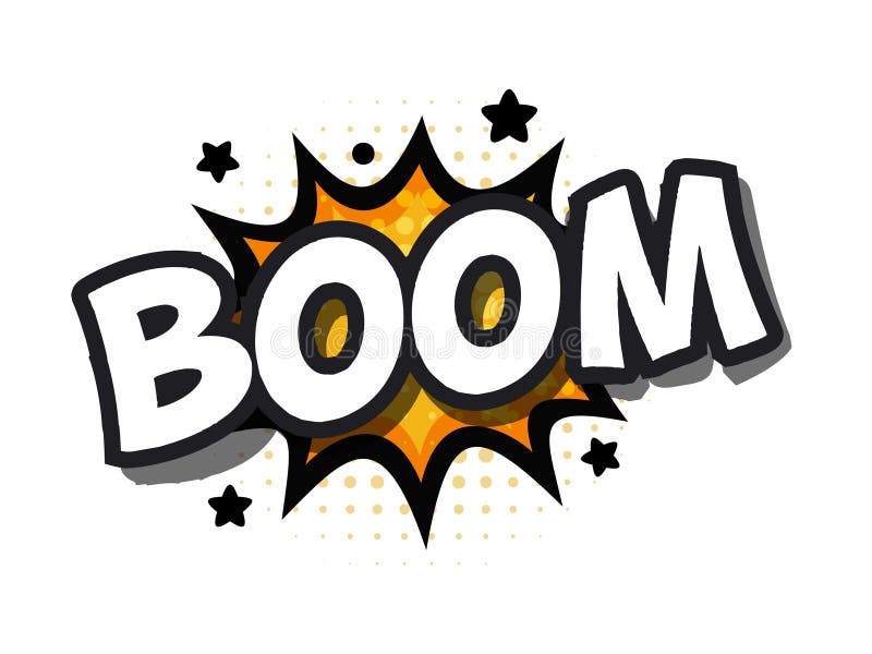 A Spiky Speech Bubbles with Text Boom. Isolated Vector Illustration ...