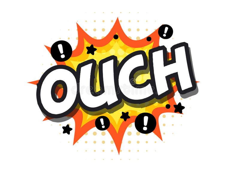 A Spiky Speech Bubbles with Text Ouch. Isolated Vector Illustration ...