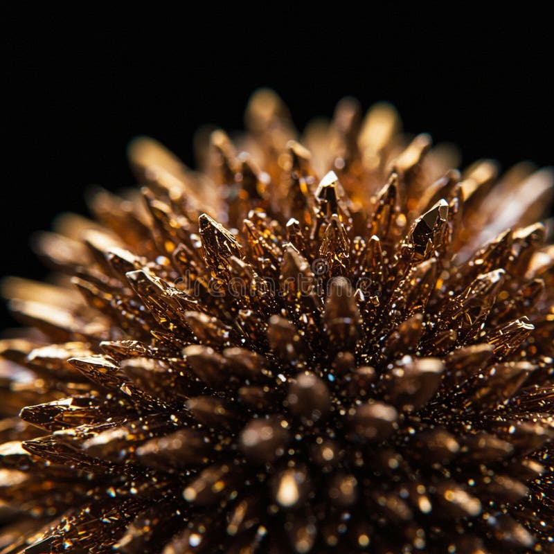 Spiky, Spherical Object Composed of Metallic, Gold-toned Spikes Arrayed ...