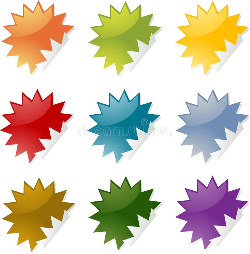 Spiky stickers stock illustration. Illustration of shapes - 8472222