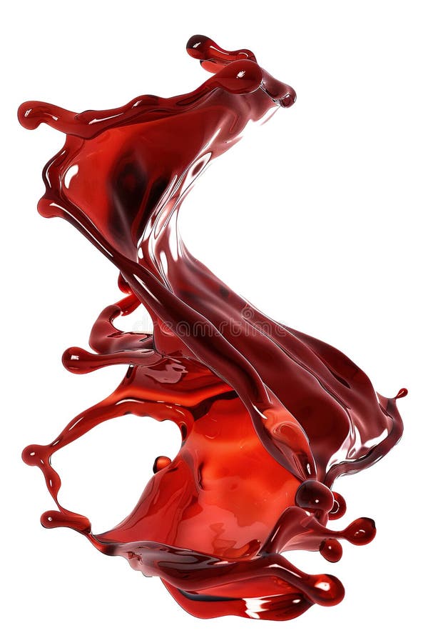 Spill or Splash of Red Liquid Isolated on White Background. Generative ...