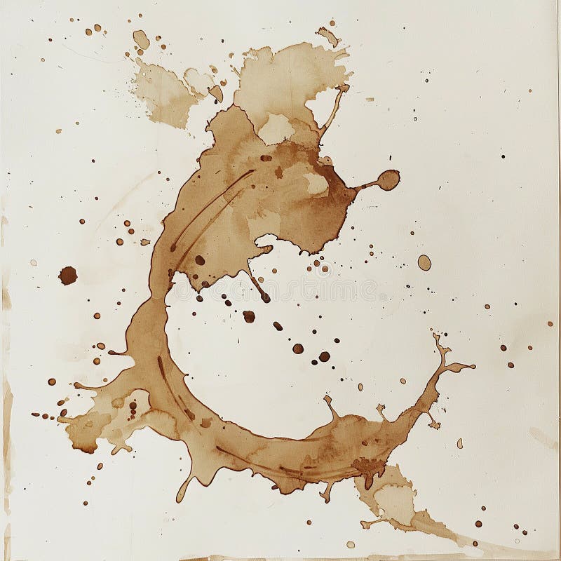 Spilled Coffee, Abstraction on Brown Paper Stock Illustration ...