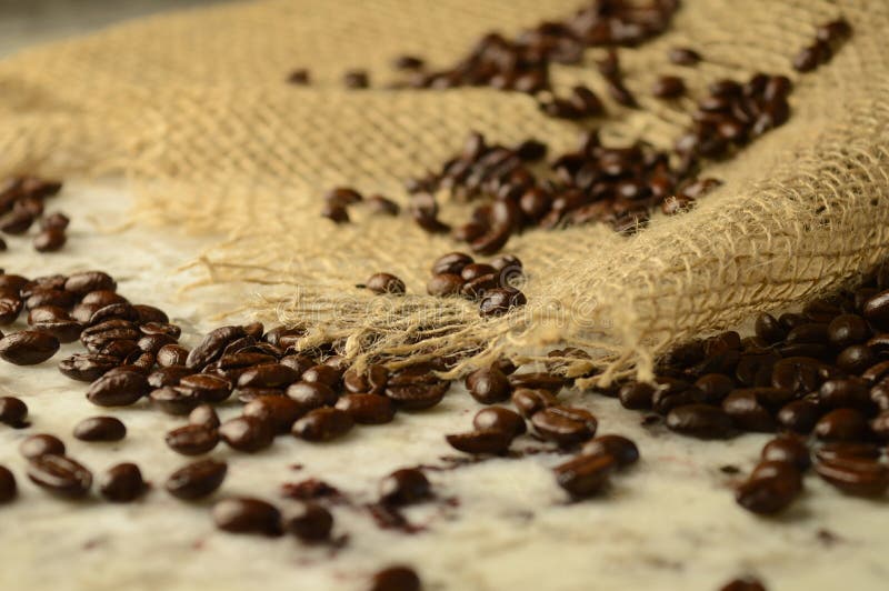 Spilled Coffee Beans stock photo. Image of java, grind - 9667596