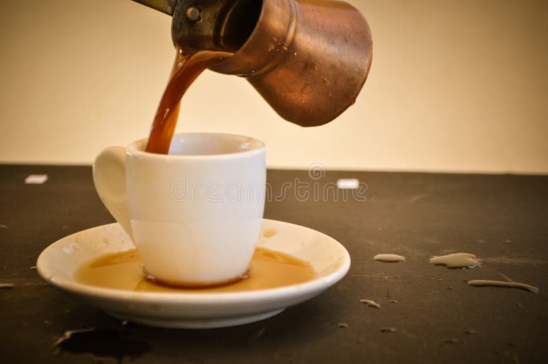 Spilled coffee stock image. Image of drop, glass, reflection - 58994315
