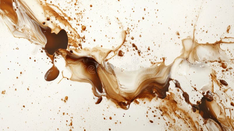 An Abstract Artistic Background of Coffee Stains and Splashes Creating ...