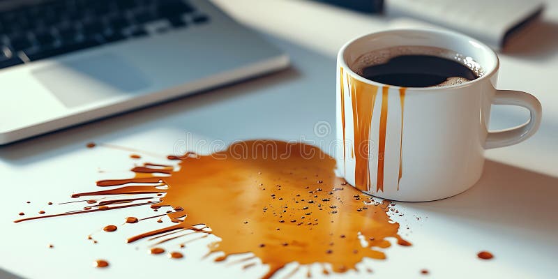 Spilled Coffee HighResolution Images of Coffee Stains on White Surface ...